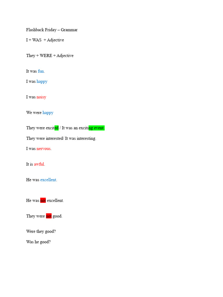 Unit 11 - Grammar-Flashback Friday | PDF