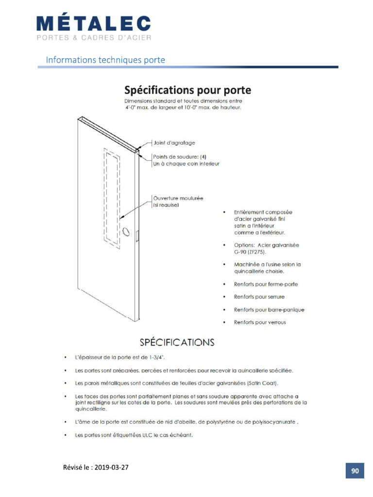 iINFORMATIONS TECHNIQUE PORTES | PDF