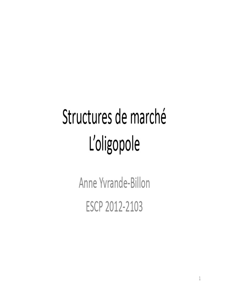Escp1213 Oligopole Part1 | PDF