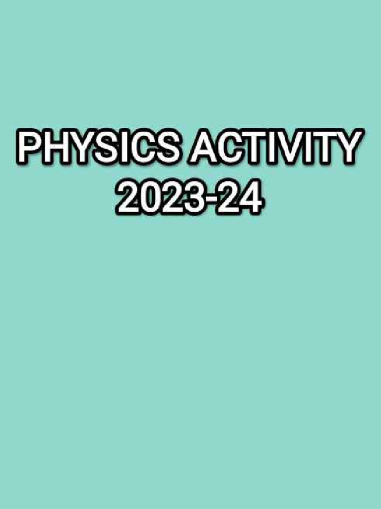 Physics Activity | PDF