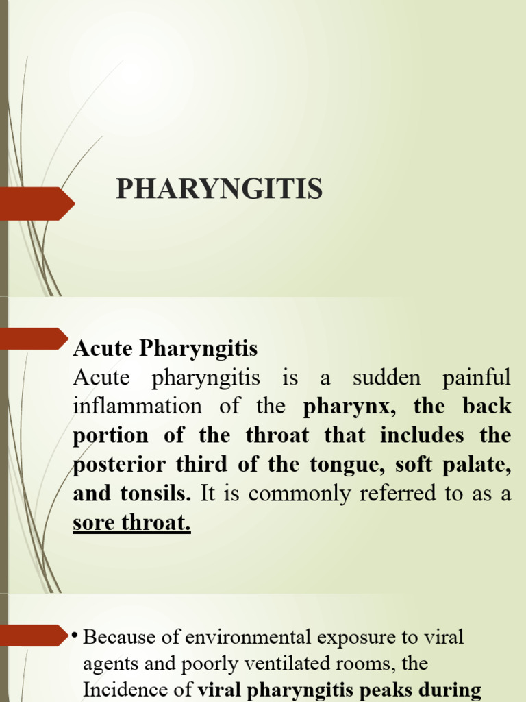 Pharyngitis, Tonsilitis, Laryngitis | Download Free PDF | Otorhinolaryngology | Epidemiology