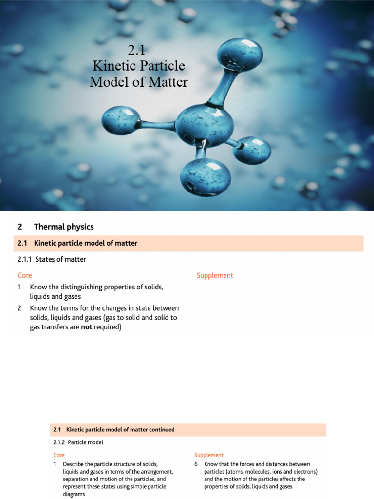 13-Kinetic Particle Model of Matter-2023 | PDF