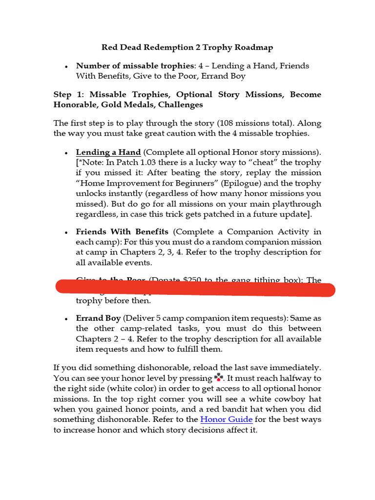 Rdr2 Trophy Guide 2 Pdf