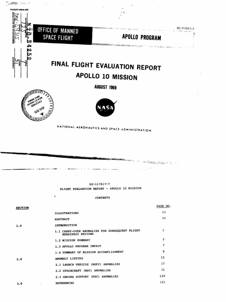Apollo Program: Final Flight Evaluation Report | PDF | Apollo Lunar Module | Apollo Program