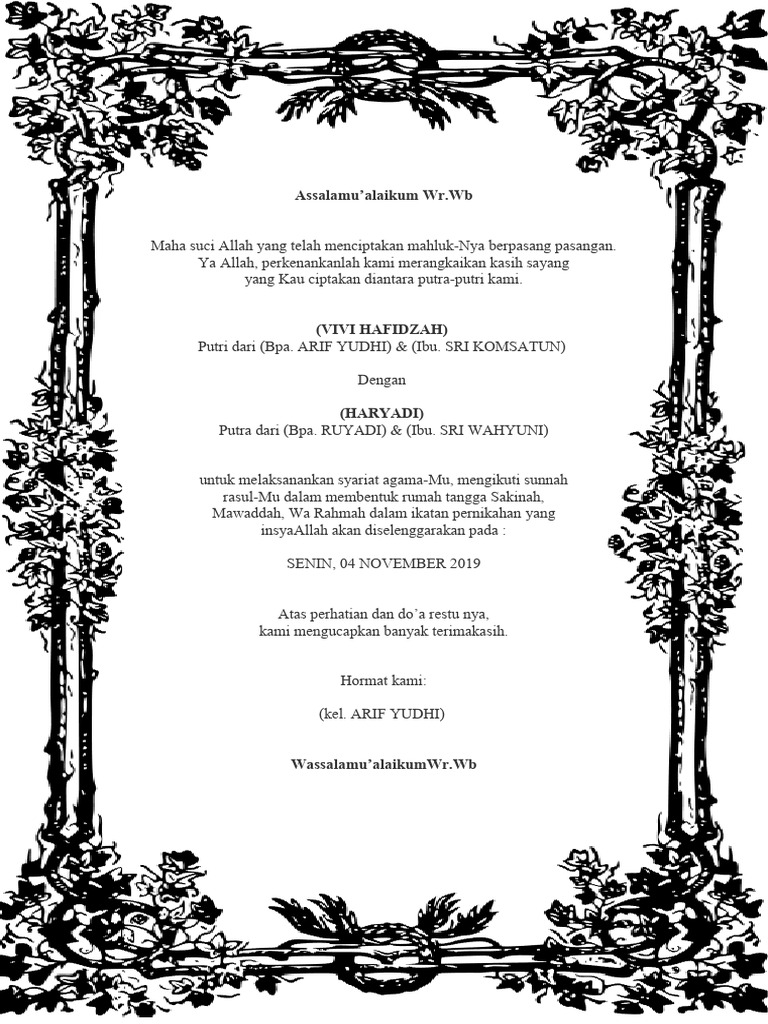 Undangan Vivi | PDF