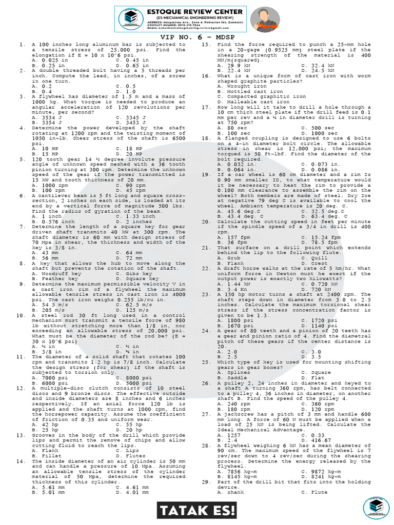 Engineering Mechanics Practice Problems | PDF | Gear | Stress (Mechanics)