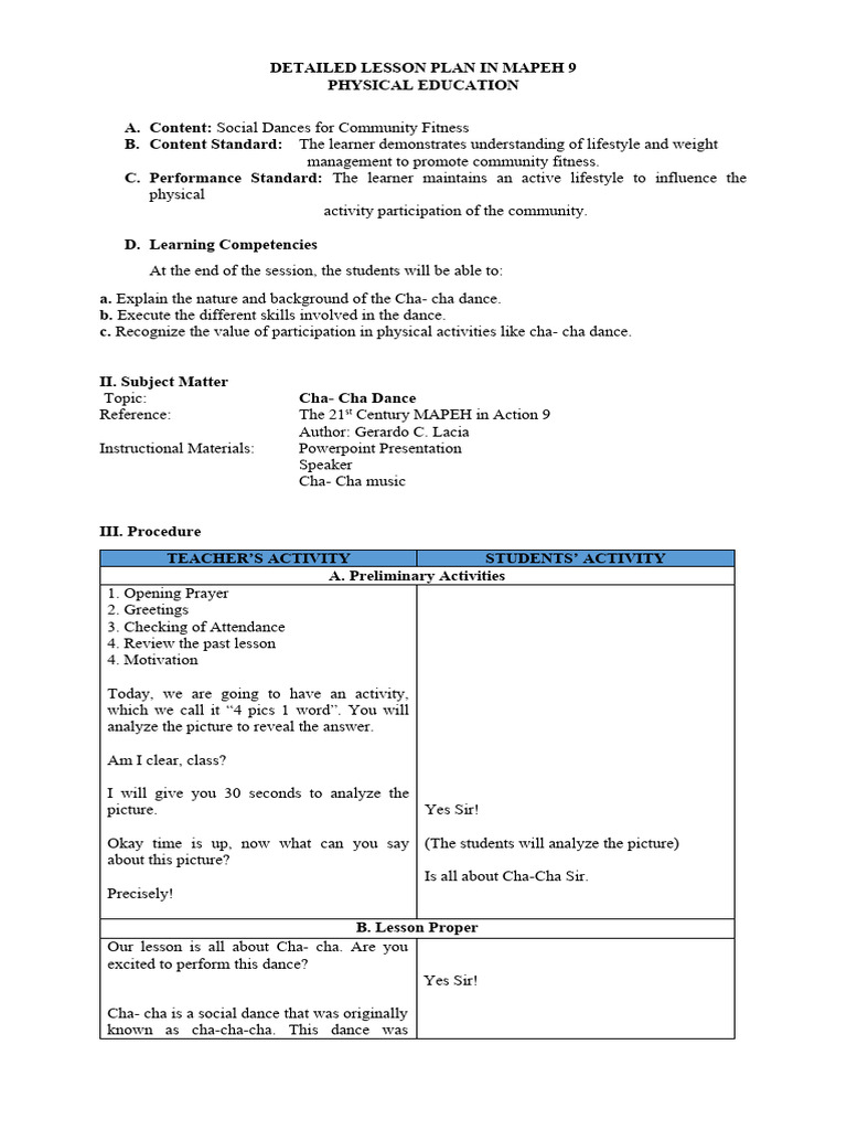 Cha - Cha Dance | PDF | Cognitive Science | Behavior Modification