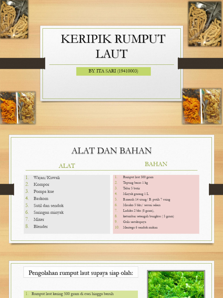 Prosedur Keripik Rumput Laut by Ita | PDF
