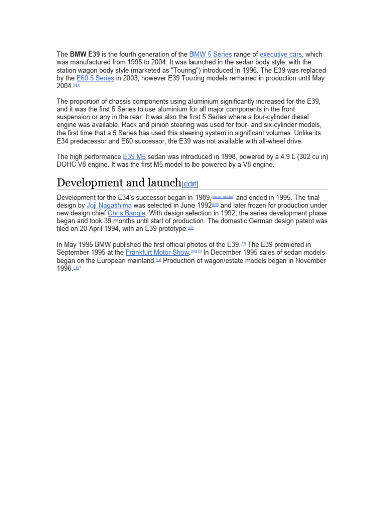 BMW E39 | PDF