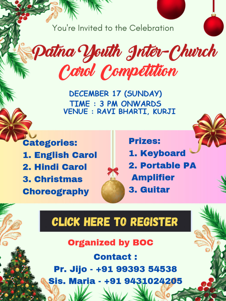Patna Youth Inter-Church Carol Competition | PDF