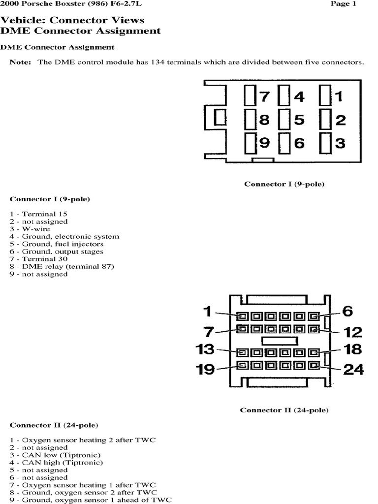 Pinout Complete Boxster 2000 | PDF