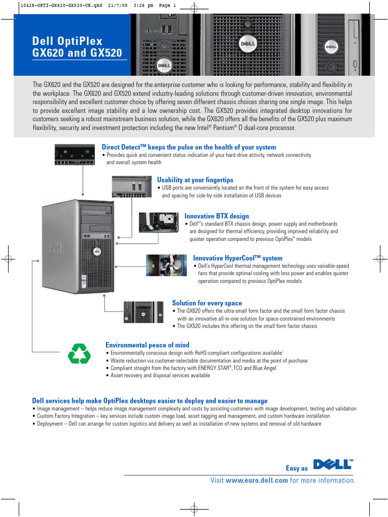 Dell Optiplex Gx620 Gx520 | PDF | Electronics | X86 Architecture