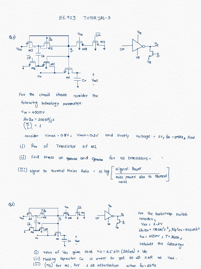 EE719 Mixed Signal Practice 3 Solution | PDF