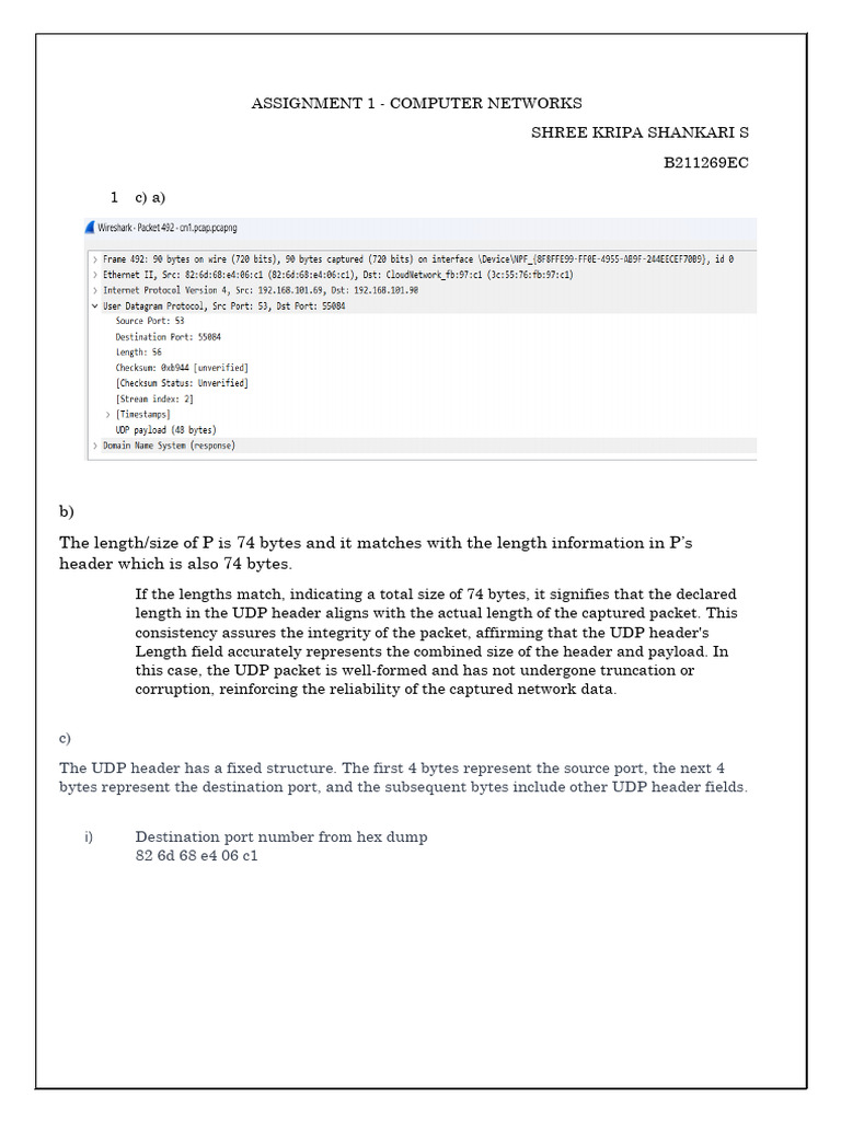 CN Assignment | PDF | Transmission Control Protocol | Port (Computer Networking)