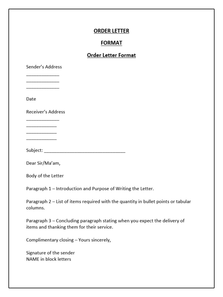 Order Letter | PDF