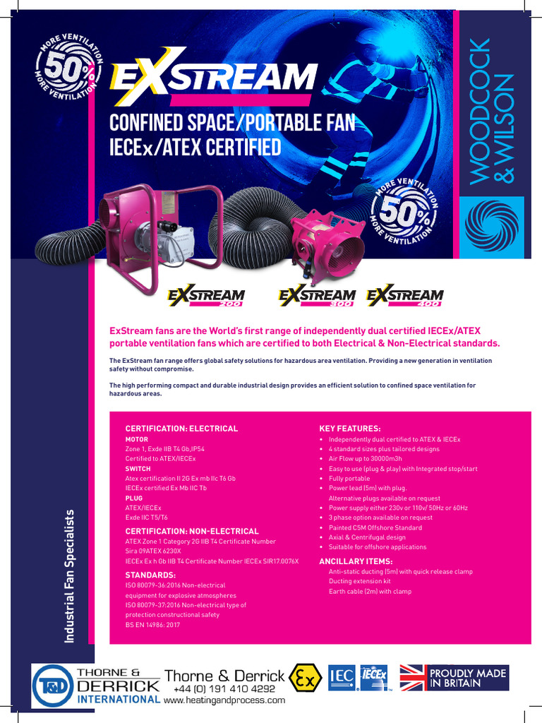 ATEX/IECEx Certified Portable Fans | PDF | Equipment | Electricity