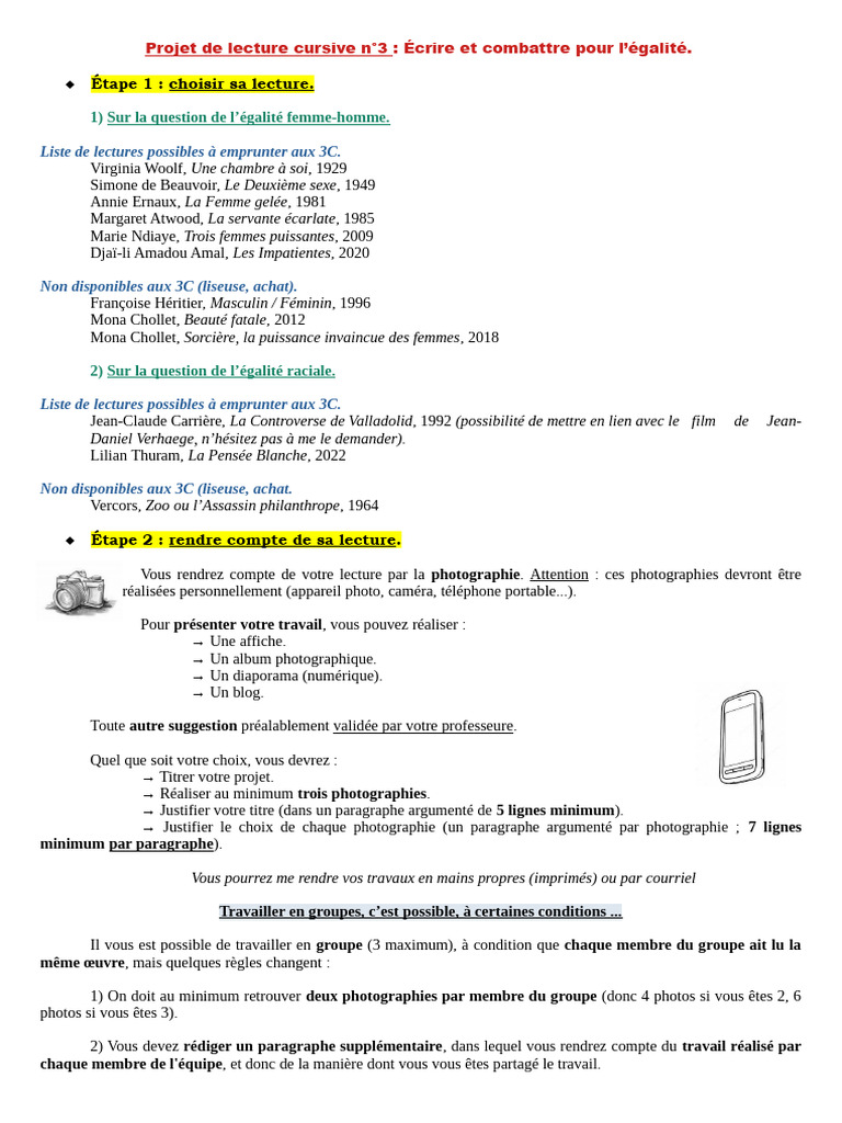 Lecture Cursive 2 Projet Et Liste | PDF