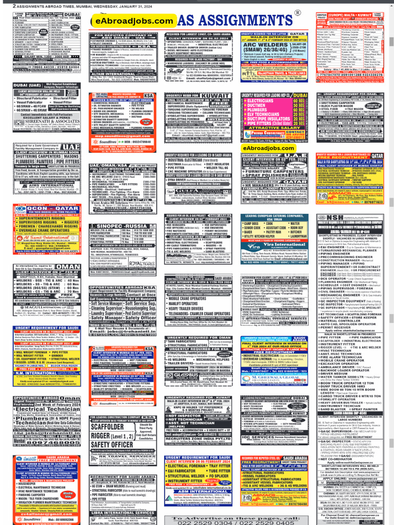 Assignment Abroad Times Today PDF 31 Jan 2024 | PDF