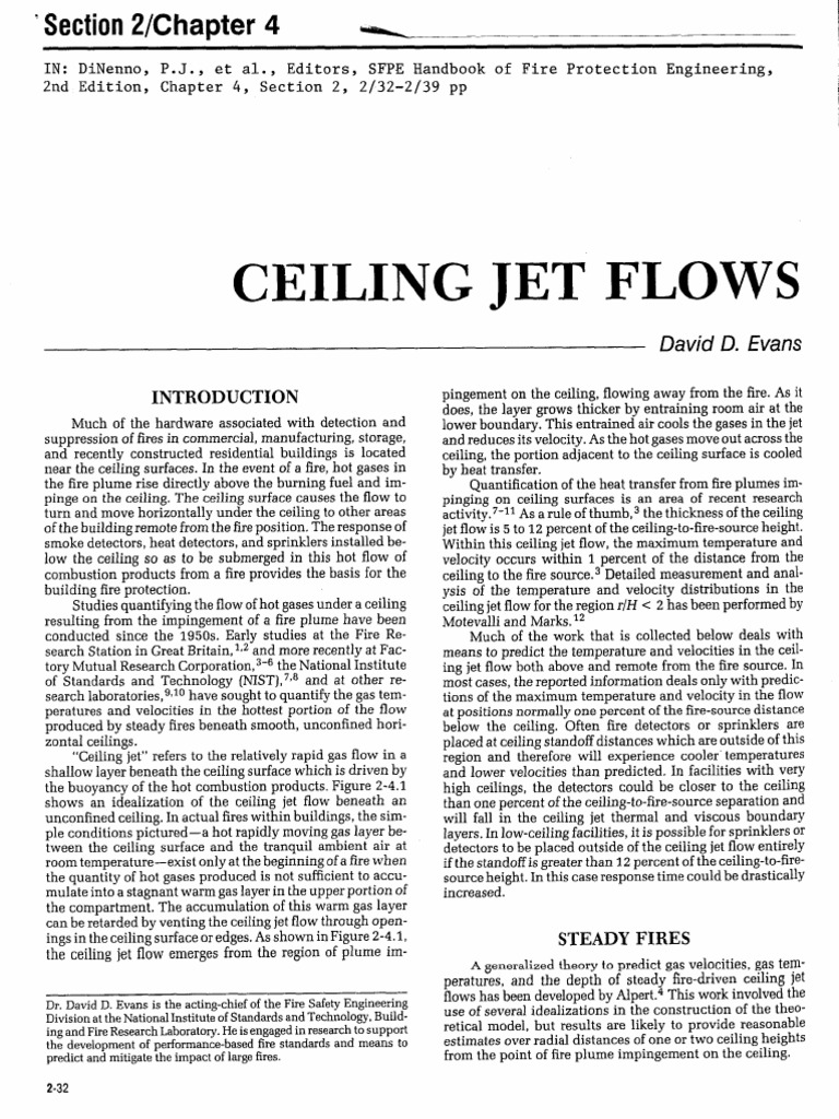 Ceiling Jet Flows: David D. Evans | Download Free PDF | Fires | Gases