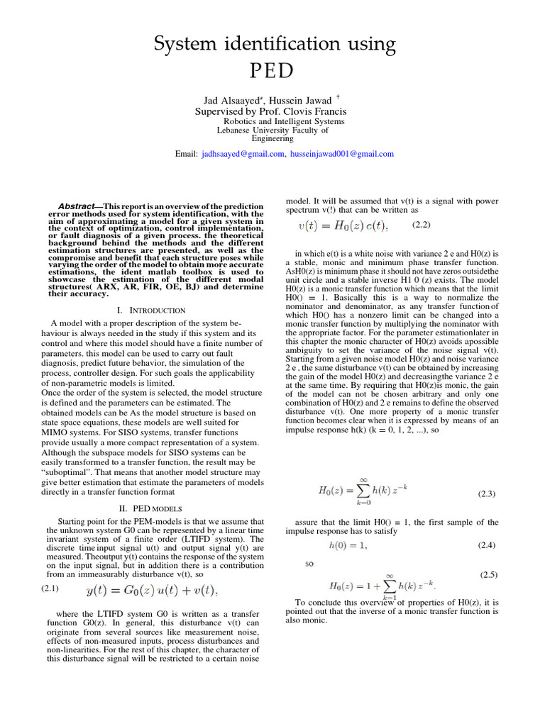 PED METHODS Hussein Jawad Jad Al Saaied Report | PDF