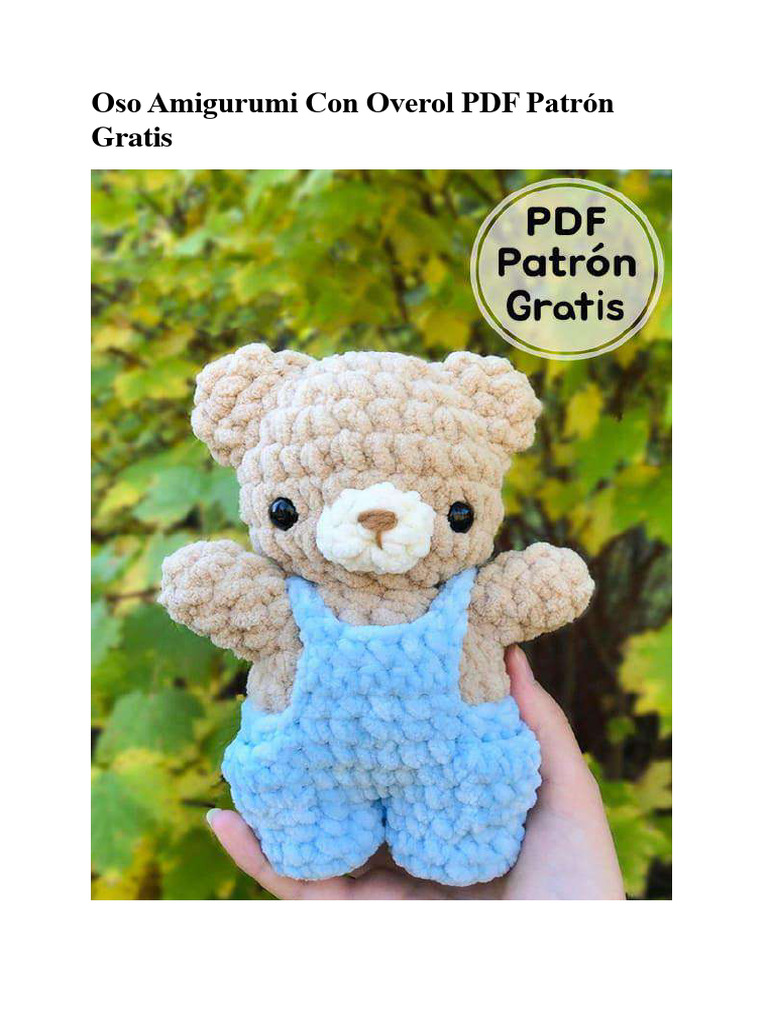 Patrón Osito Amigurumi Gratis