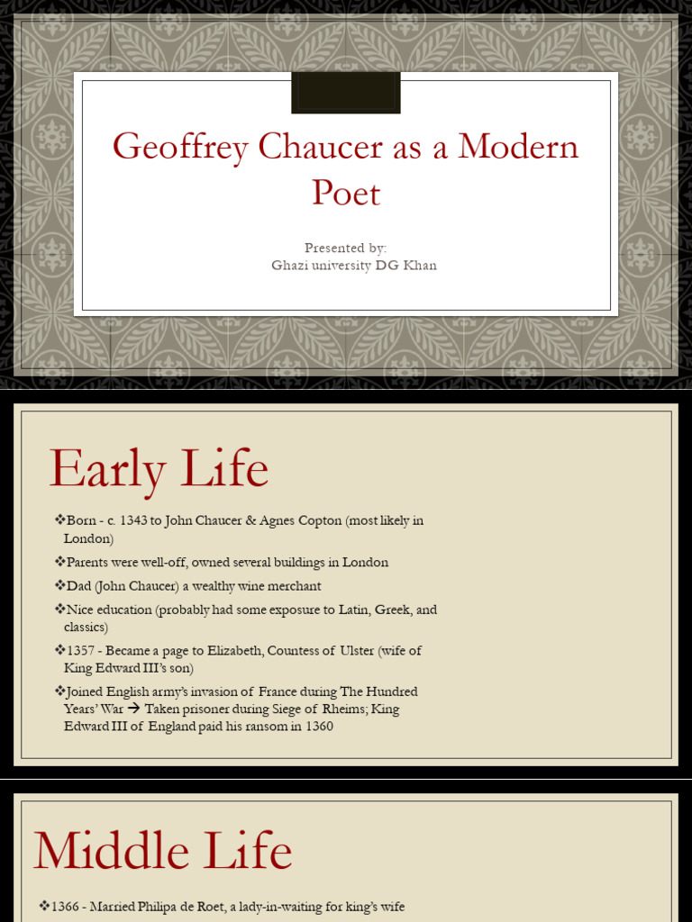 Life of Geoffrey Chaucer | PDF | Geoffrey Chaucer | Poetry