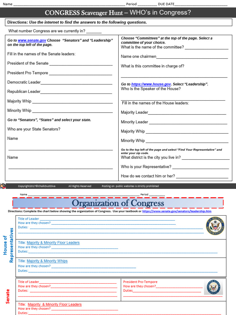 CONGRESS Scavenger Hunt 11-22 | PDF | United States House Of ...