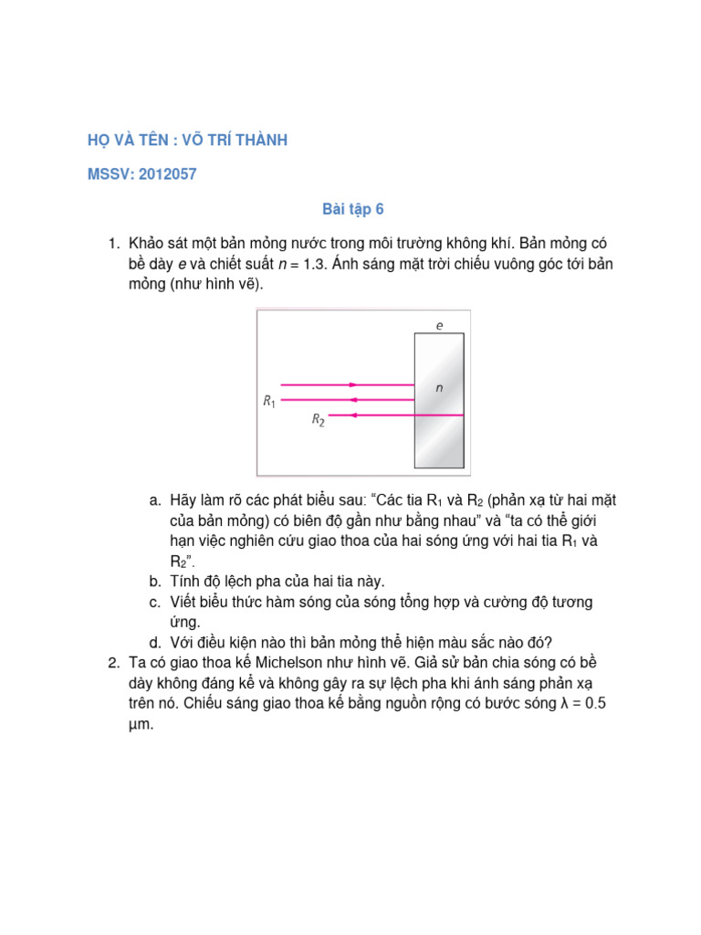 Vật lý sóng BT5 | PDF