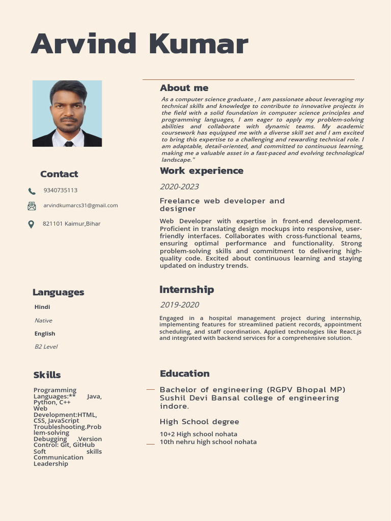 Arvind Cv | PDF