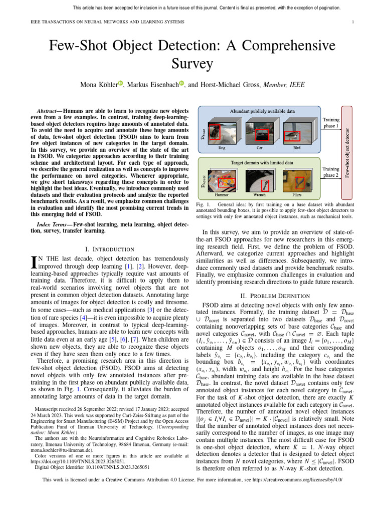Few-Shot Object Detection A Comprehensive Survey | Download Free PDF | Learning | Cybernetics
