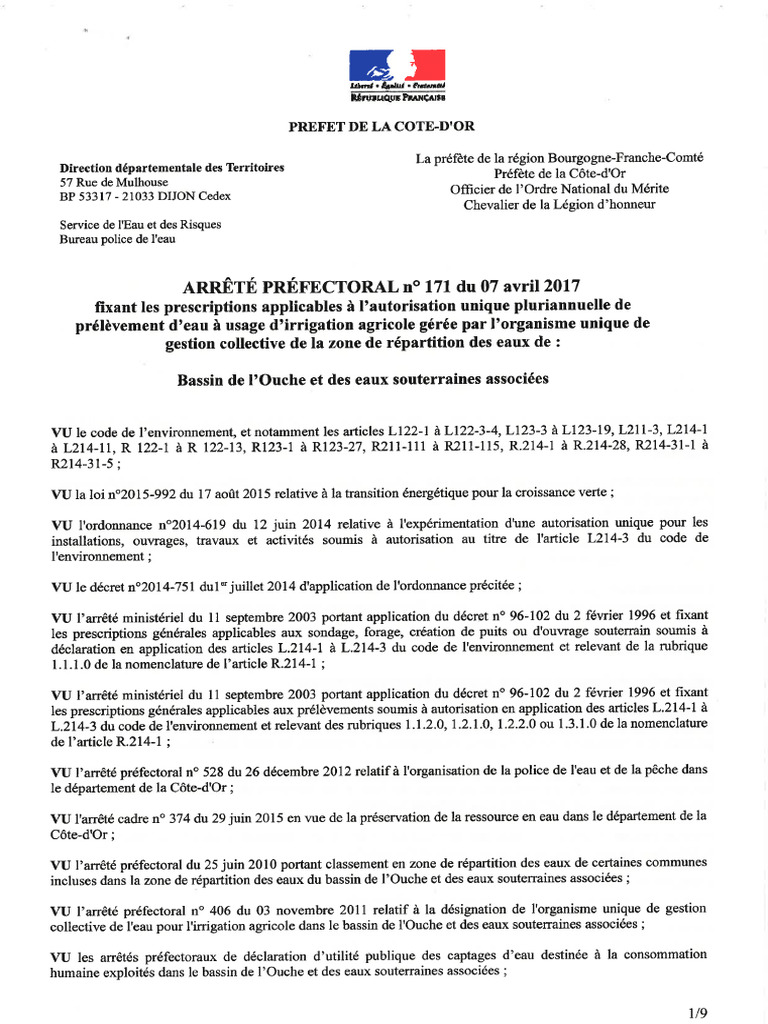 AP 171 Bassin Ouche Eaux 7 Avril 2017 | PDF