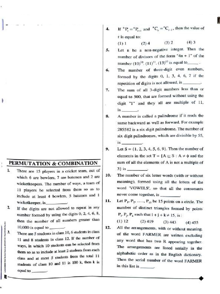 Permutation and Combination | PDF