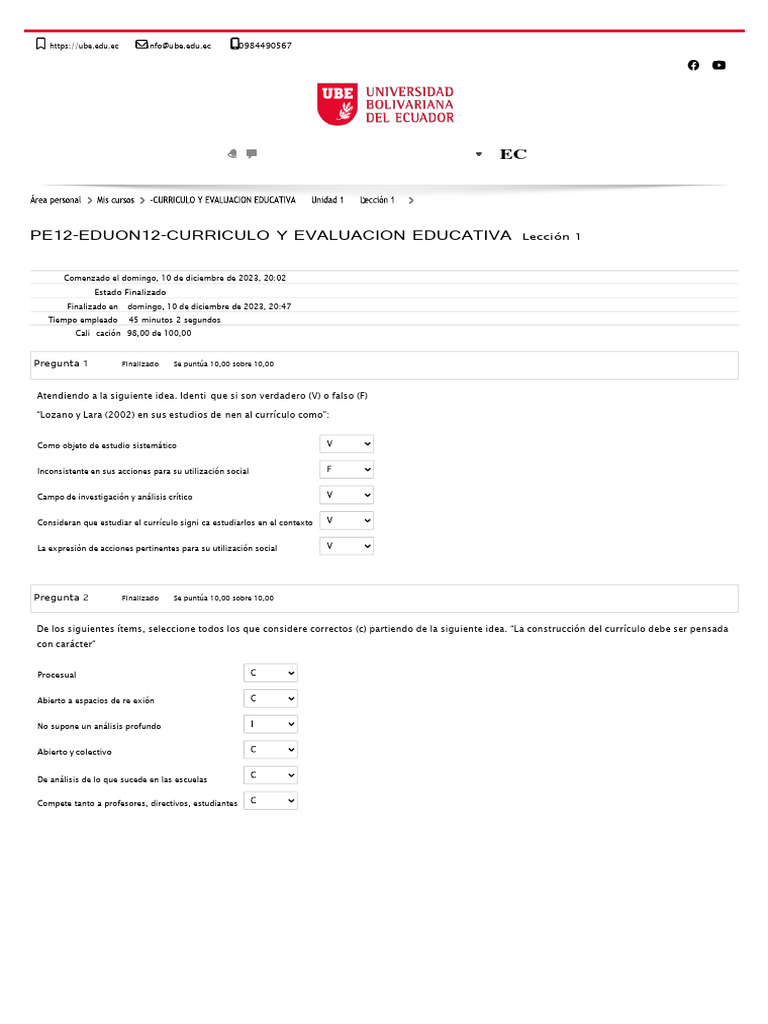Lección 1 CURRICULO UBE | PDF | Plan de estudios | Aprendizaje
