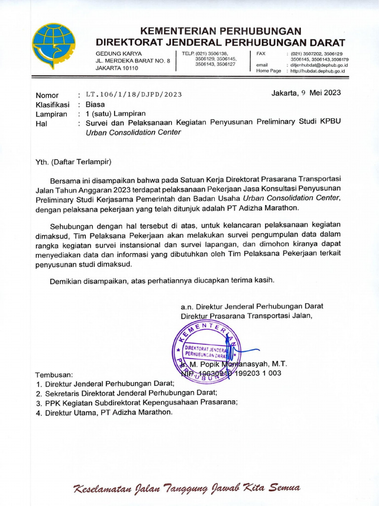 Surat Survei Ucc Ikn | PDF