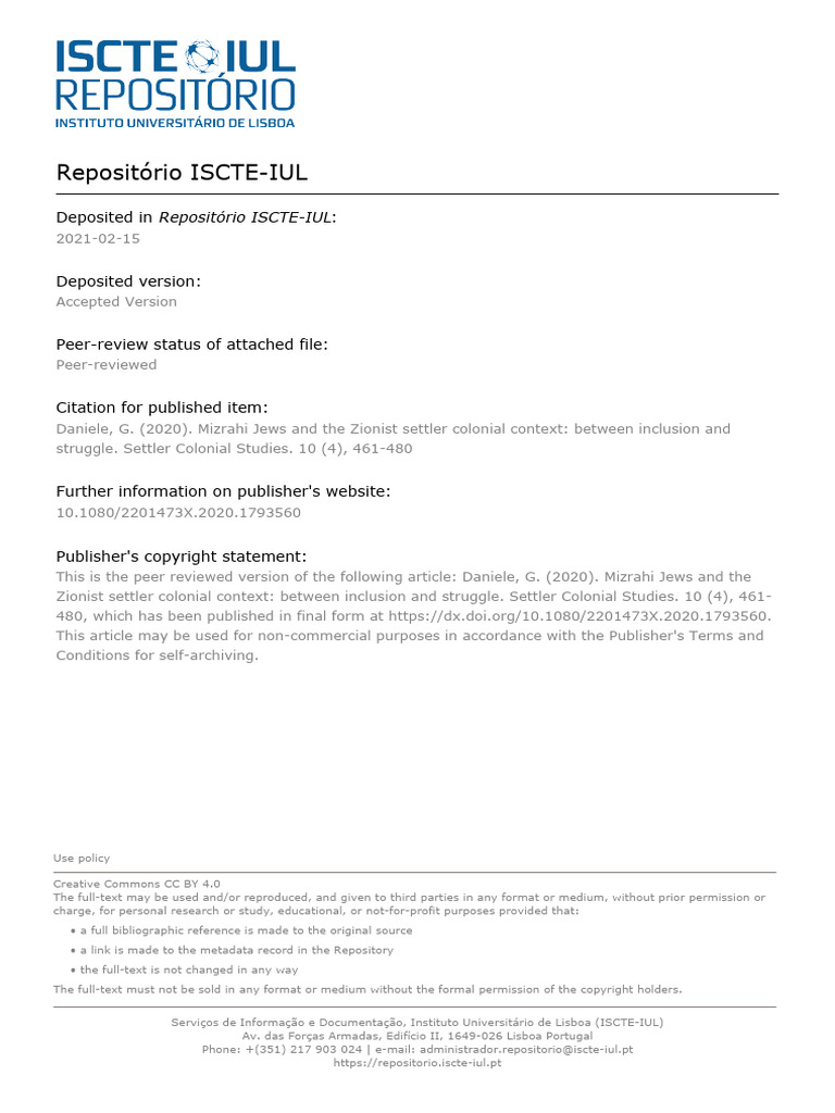 Mizrahim Inclusion and Struggle REVISED June 2020 | PDF | Zionism ...