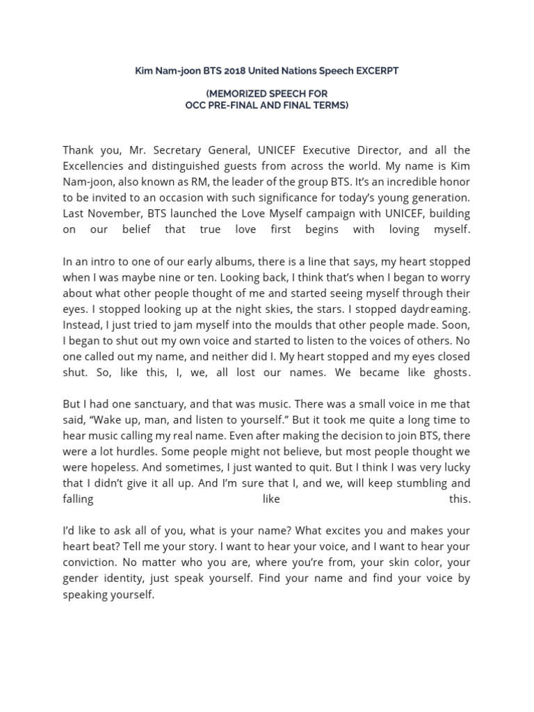 RM's Inspiring UN Speech 2018 | PDF