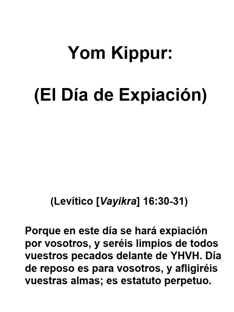 Autor Desconocido Yom Kippur El Día De Expiación Pdf Yom Kippur