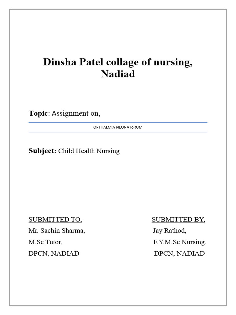 Opthalmia Neonatrum By: Jay Rathod | PDF | Medical Specialties | Immunology Opthalmia Neonatrum By: Jay Rathod | PDF | Medical Specialties | Immunology