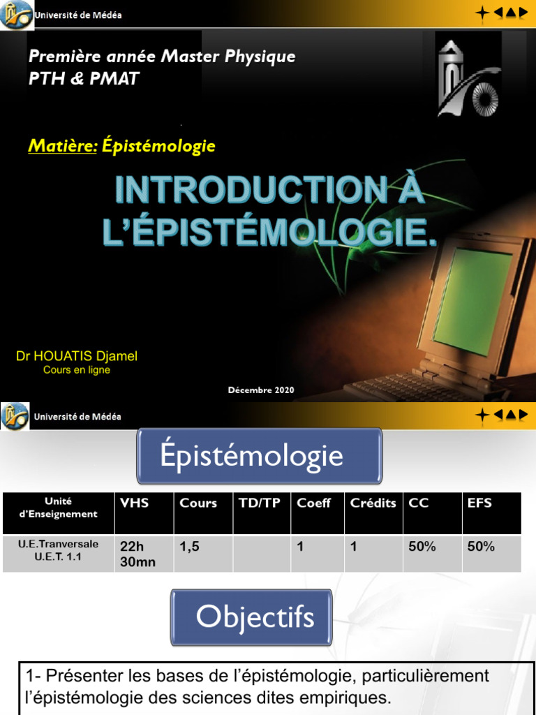 Chapitre 1 - Introduction - Épistémologie | PDF | Science | Connaissances