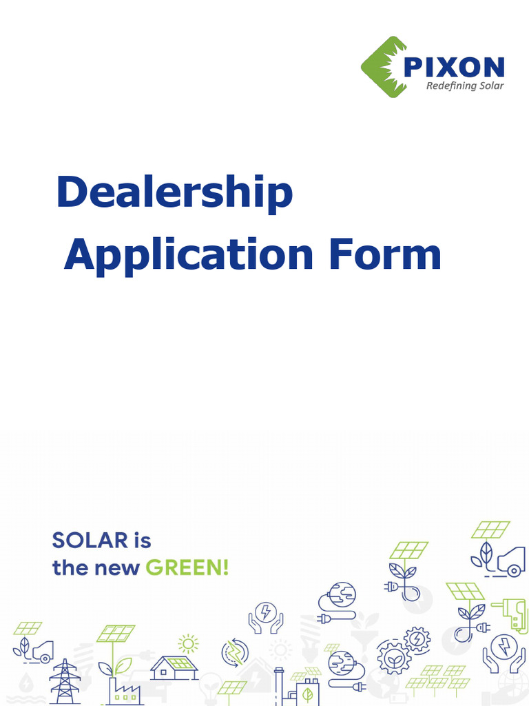 Dealership Form - Solar | PDF | Cheque | Business