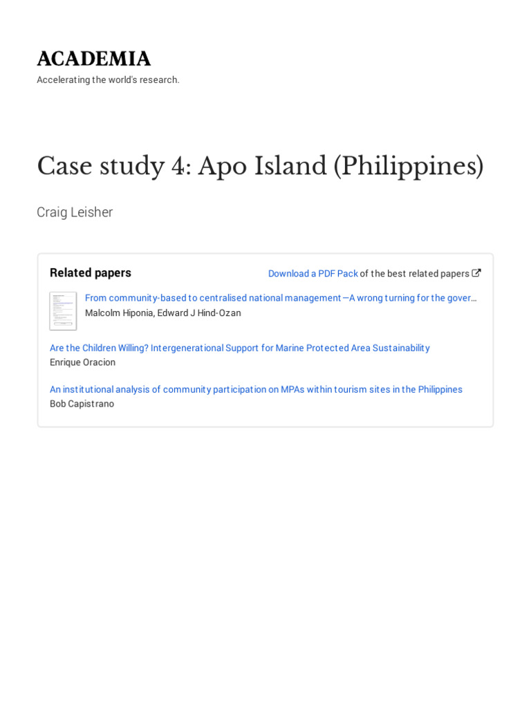 Country Report Apo Island Philippines-With-Cover-Page-V2 | PDF