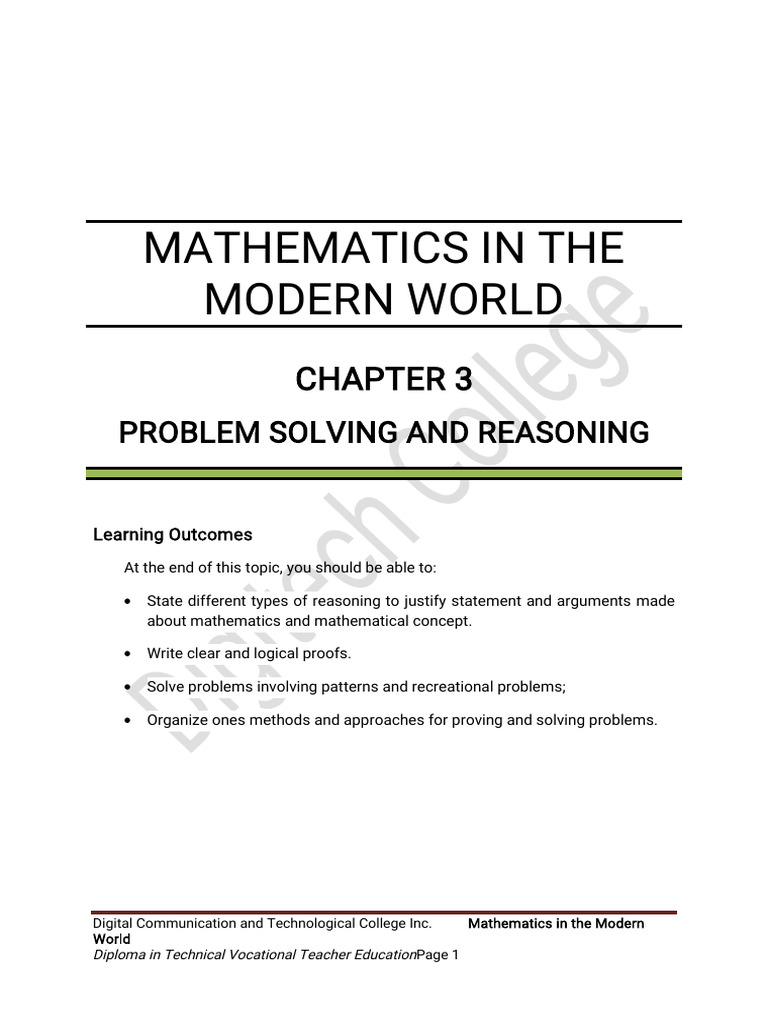 Problem Solving | PDF | Reason | Inductive Reasoning