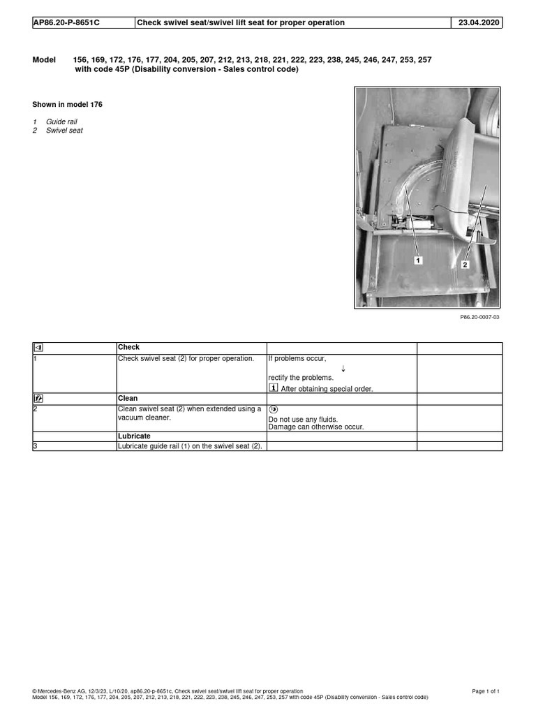 Check Swivel Seat - Swivel Lift Seat For Proper Operation | PDF