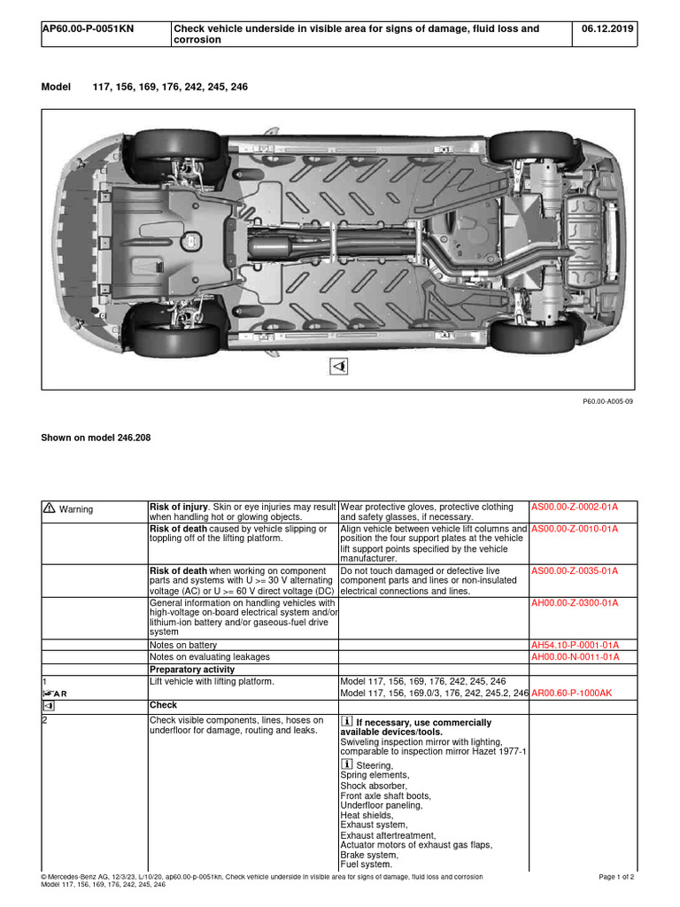 Check Vehicle Underside in Visible Area For Signs of Damage, Fluid Loss ...