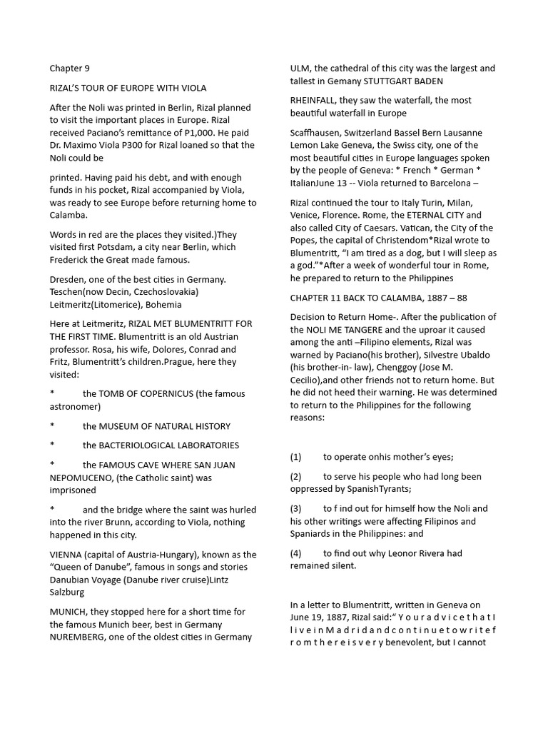 Rizal Chap 9-16 | PDF | Philippines