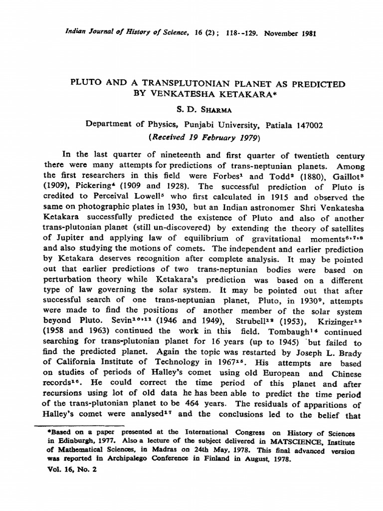 Pluto and A Transplutonian Planet As Predicted by | PDF