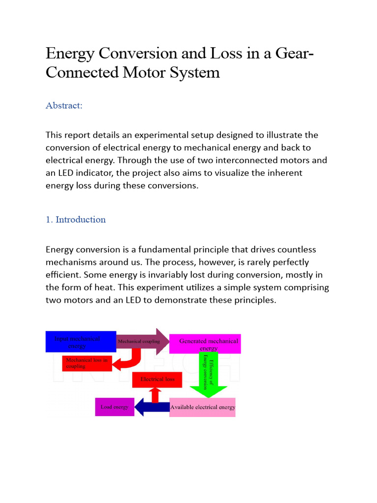 Energy Conversion and Loss in A Gear (Physics Project Report) | PDF ...