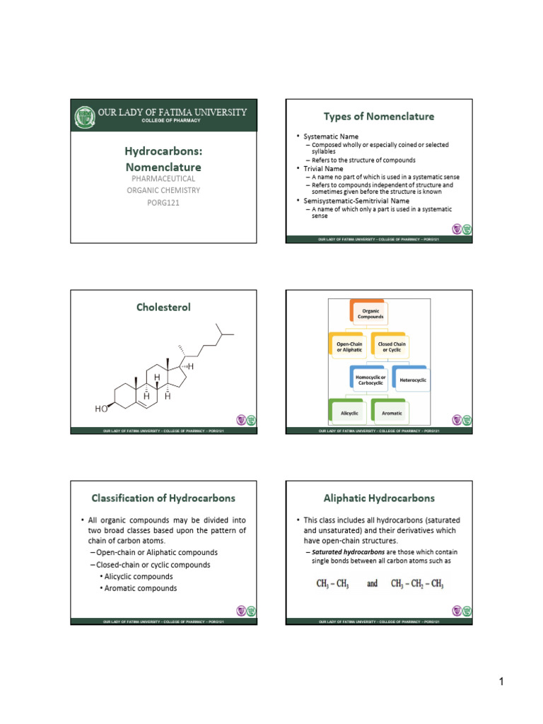 PORG 121-Week 5 - Nomenclature of Hydrocarbons | PDF | Functional Group ...