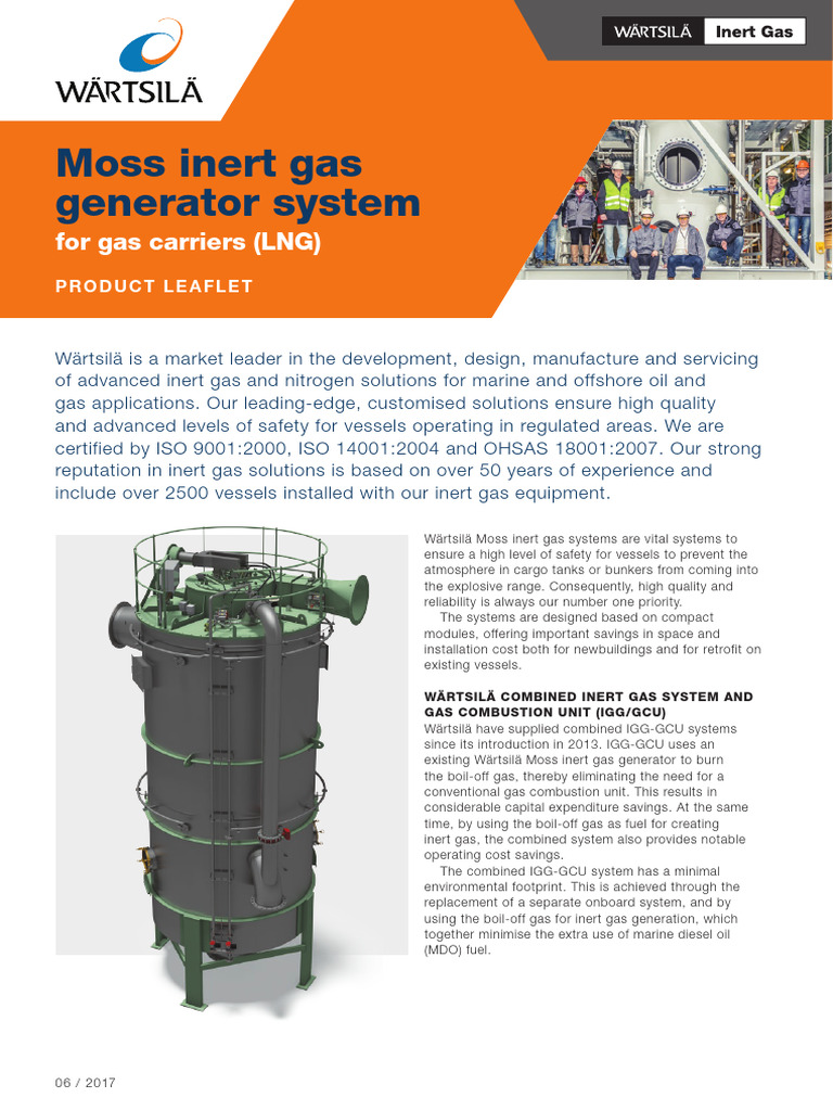 Wartsila Moss Generator System For Cas Carriers | PDF | Gases | Chemistry