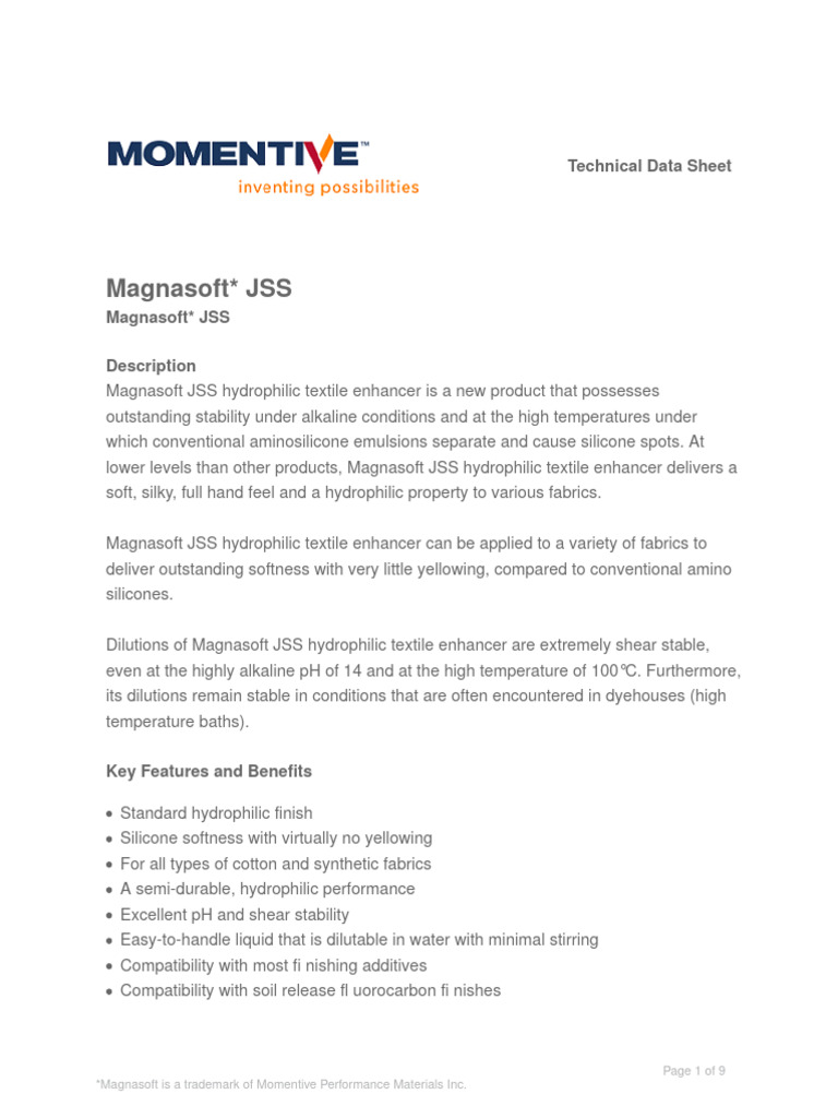 magnasoft-jss | PDF | Textiles | Ph